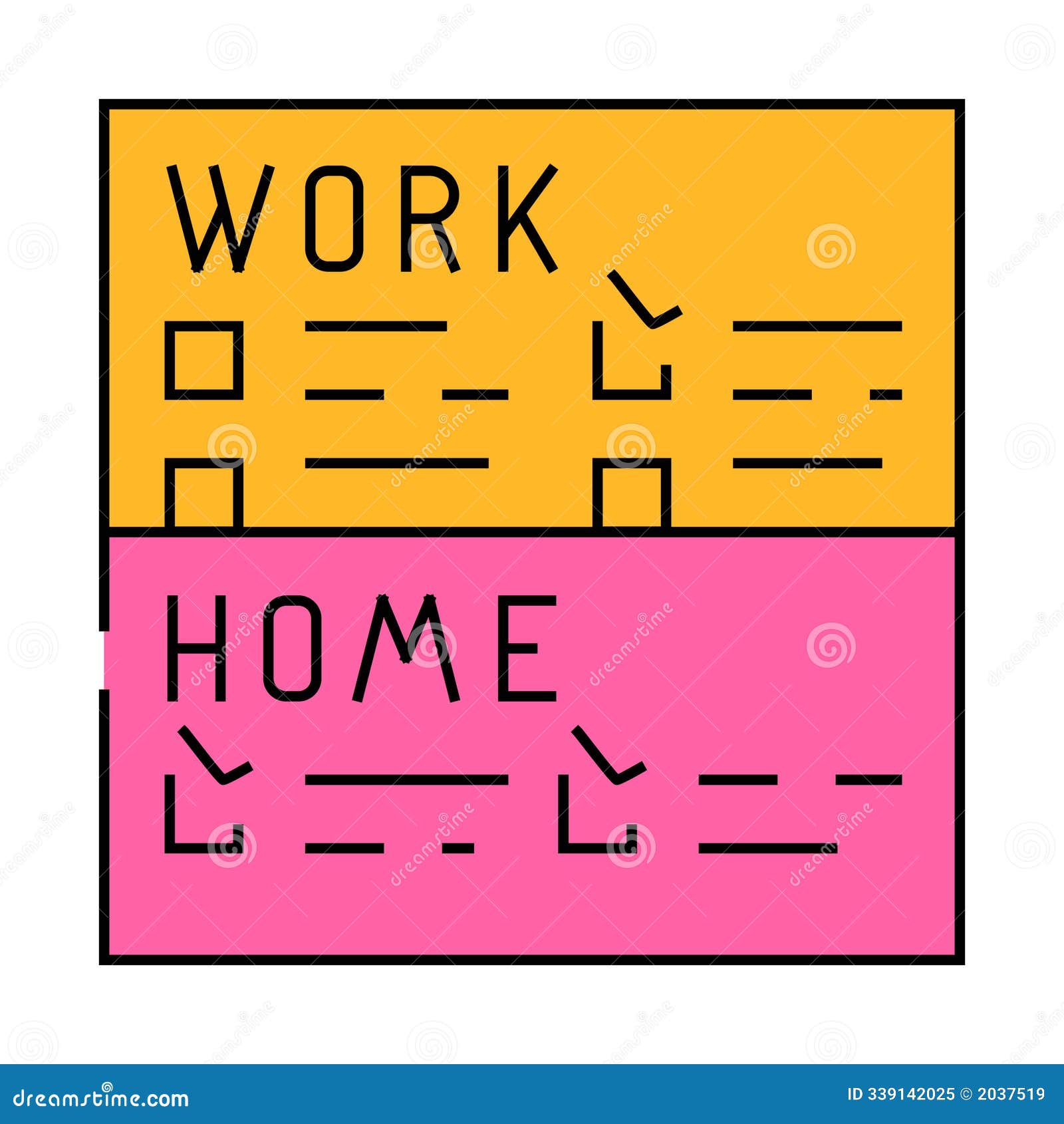 To-do Lists With Clear Separation Of Work And Life Tasks Icon Doodle ...