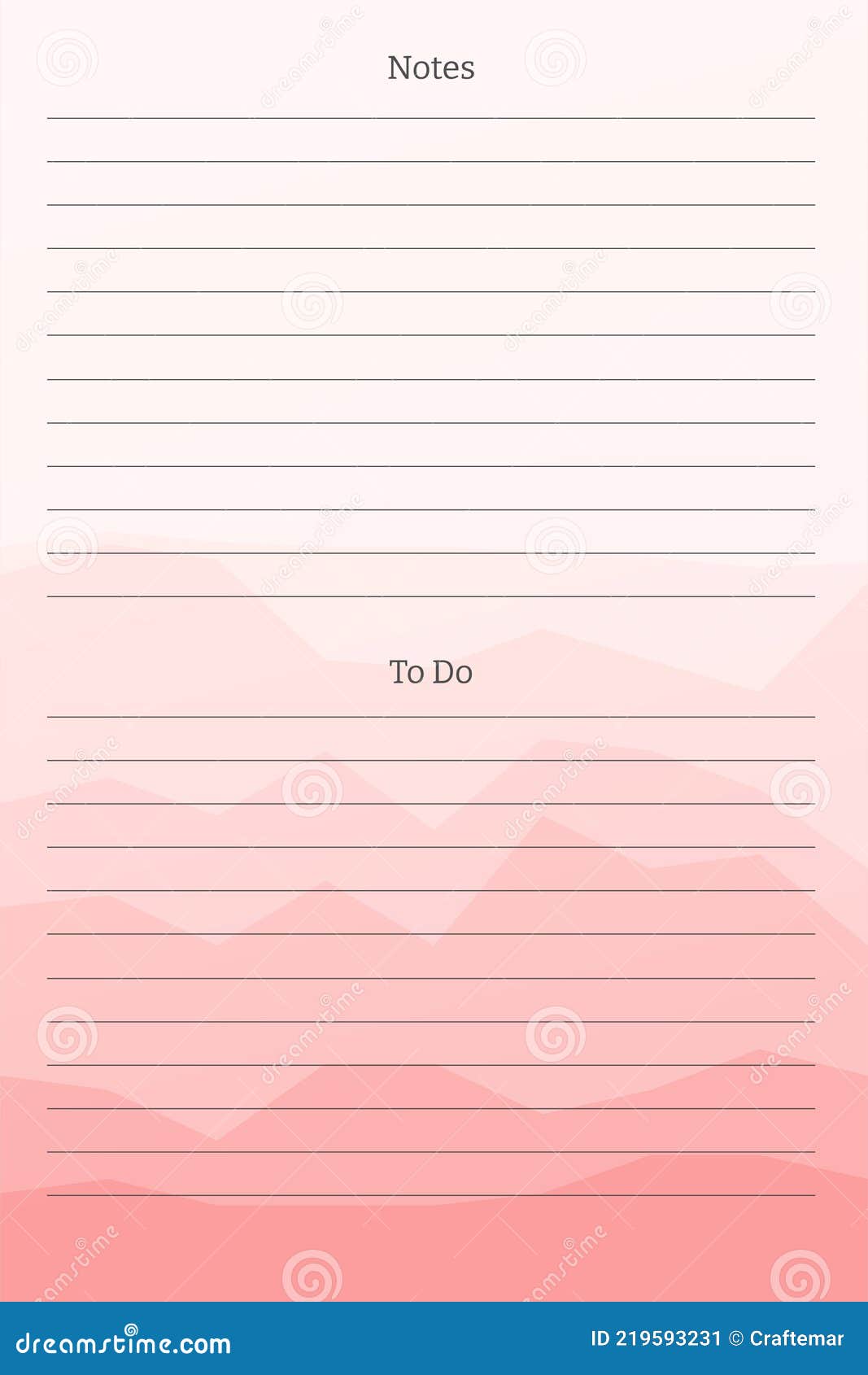 To Do Tasks List and Notes with Column and Row Lining. Planner Template ...