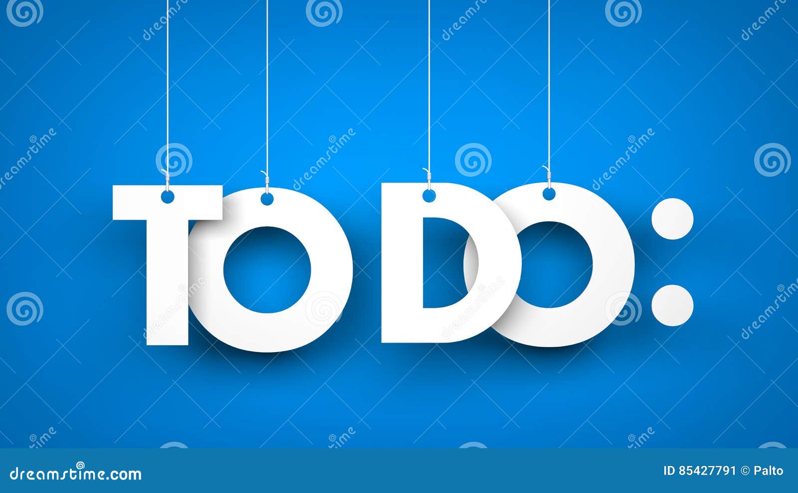 TO DO - Words Hanging on Blue Background Stock Illustration ...