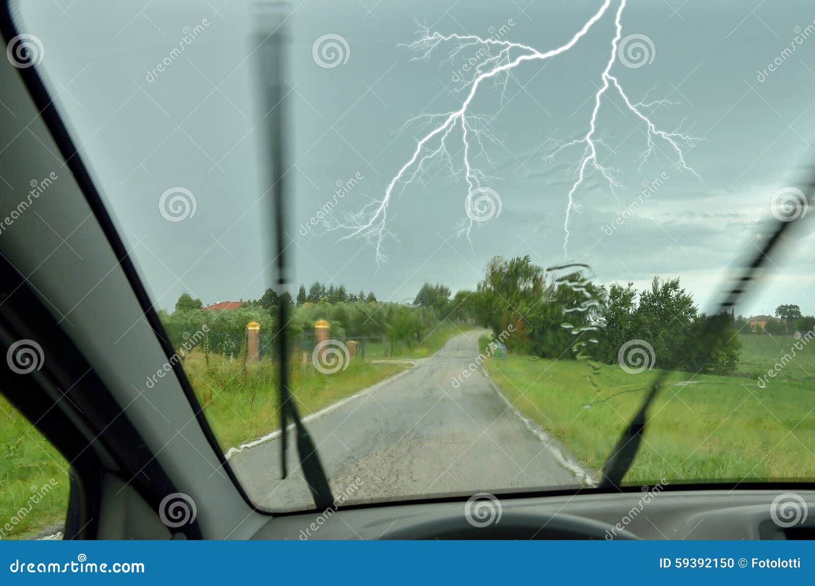To drive in the rain stock photo. Image of storm, drops - 59392150