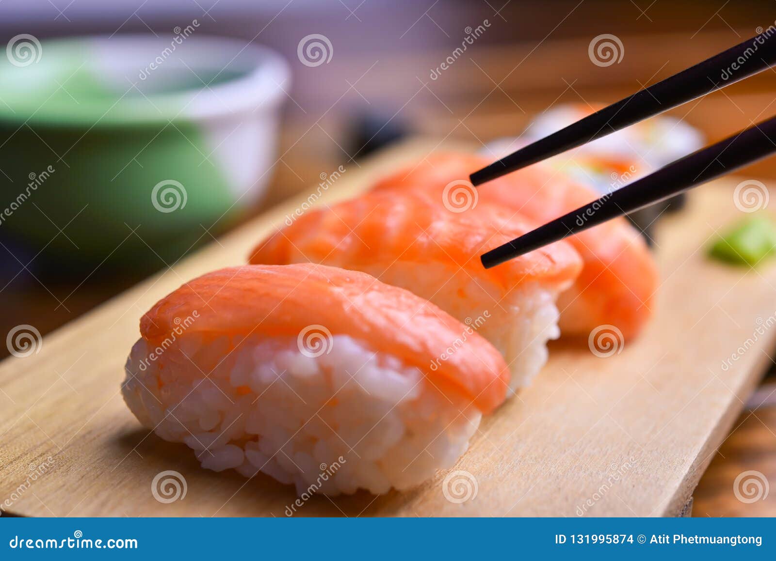 To Eat Sushi Using Chopsticks Stock Photo - Image of ginger, meal ...