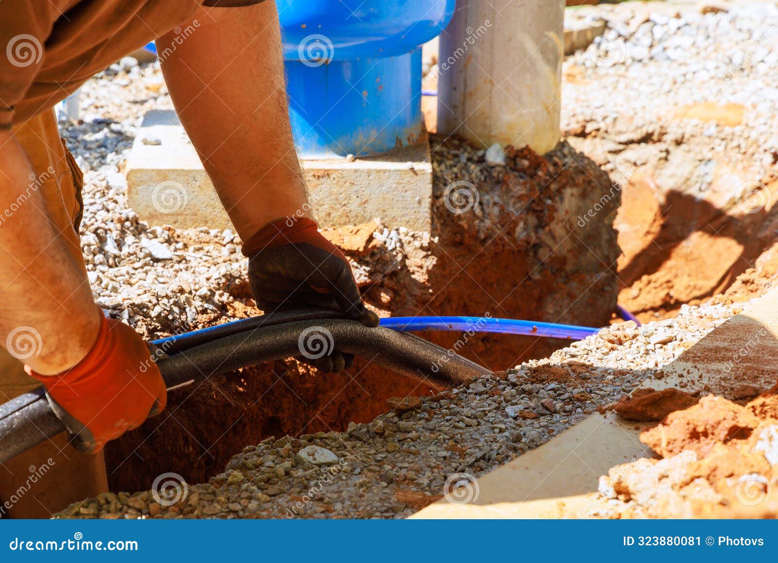 To Ensure Thermal Isolation of Water Pvc a Pipe, Plumber Applied ...