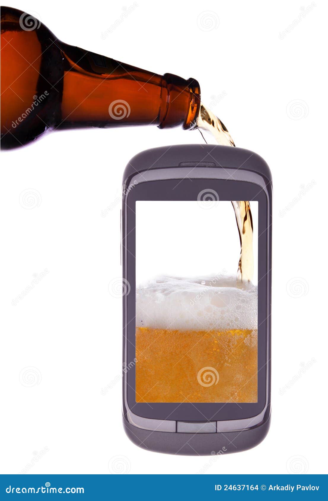To Fill, Pour Glass Beer, Phone Stock Photo - Image of level, pour ...