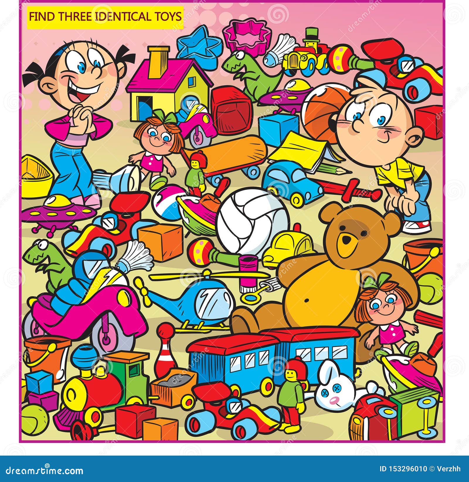 To Find Three Identical Toys Stock Vector - Illustration of identical ...