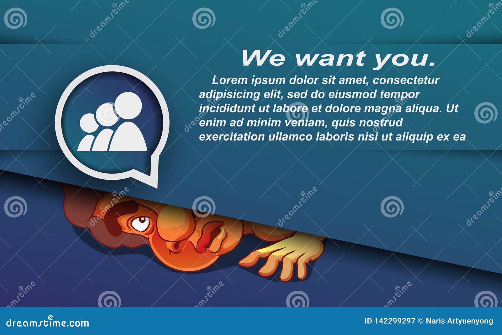 Someone is Finding Man To Join with Their. Stock Vector - Illustration ...