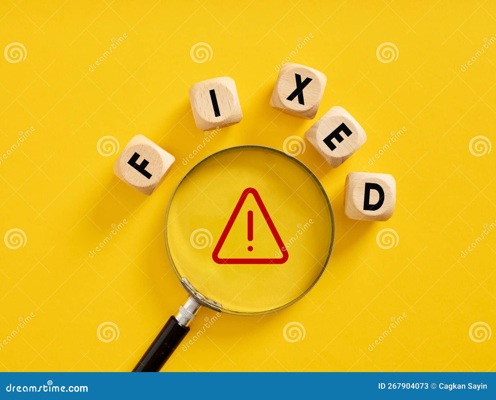 To Fix an Error or System Bug. the Word Fixed on Wooden Cubes with a ...