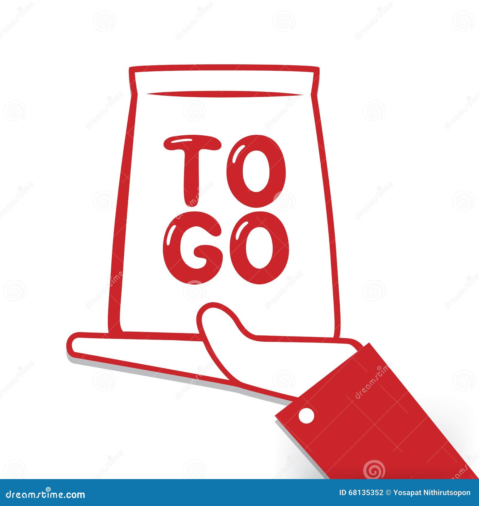 To go bag stock vector. Illustration of object, dinner - 68135352