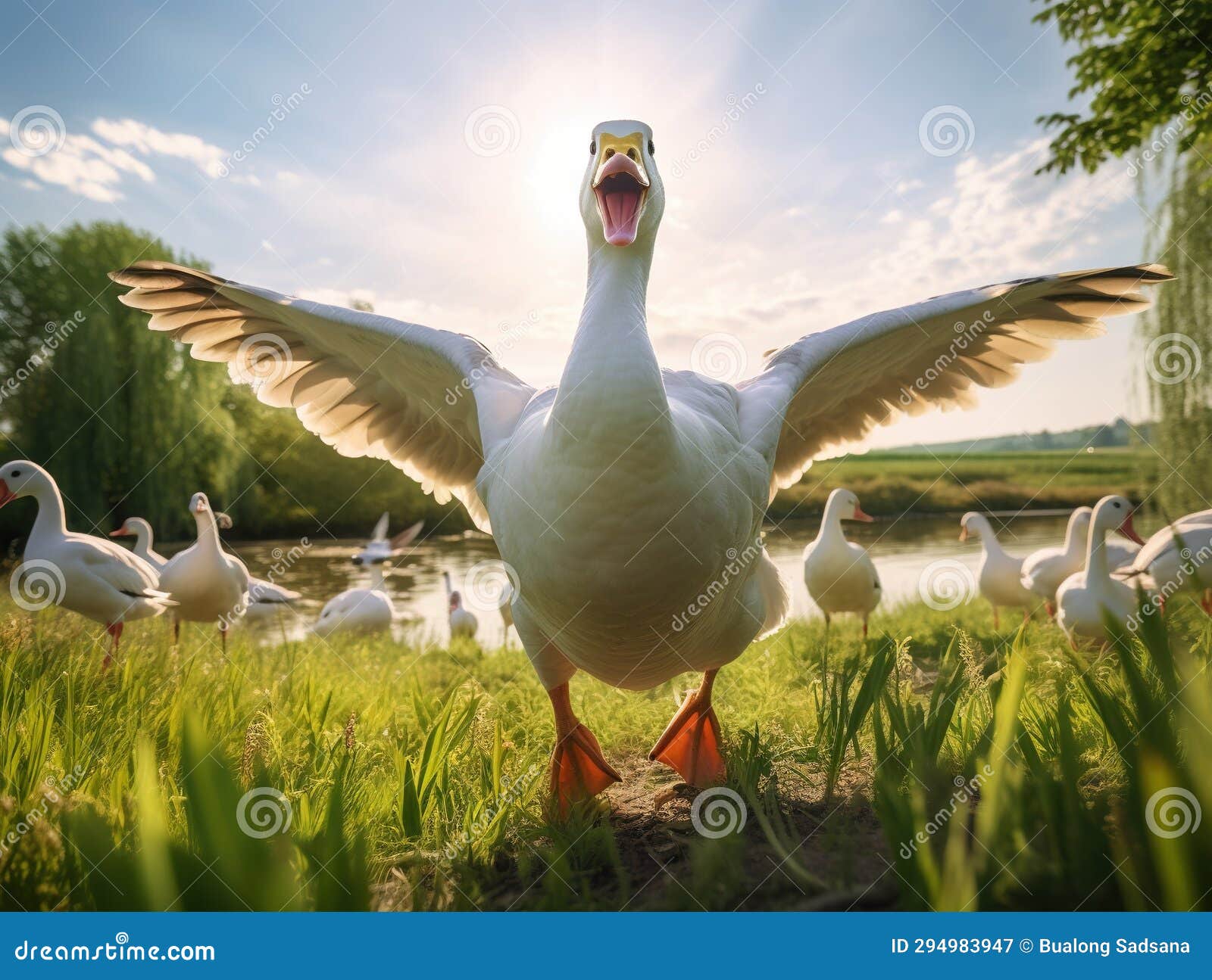 About to honk stock illustration. Illustration of goose - 294983947