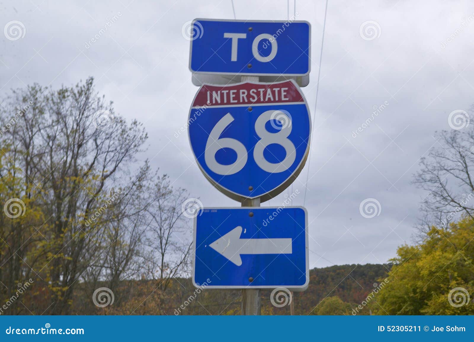 To Interstate Highway 68 with Arrow Pointing, Western Maryland Stock ...