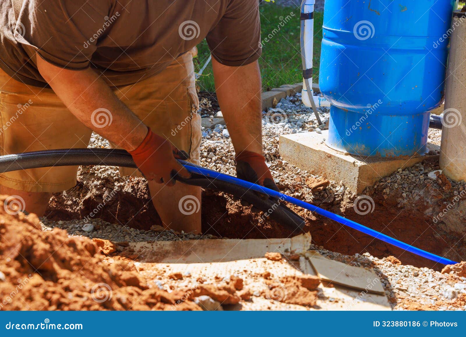 To Isolate the Water Pvc Pipe from Outside Environment, a Plumber ...