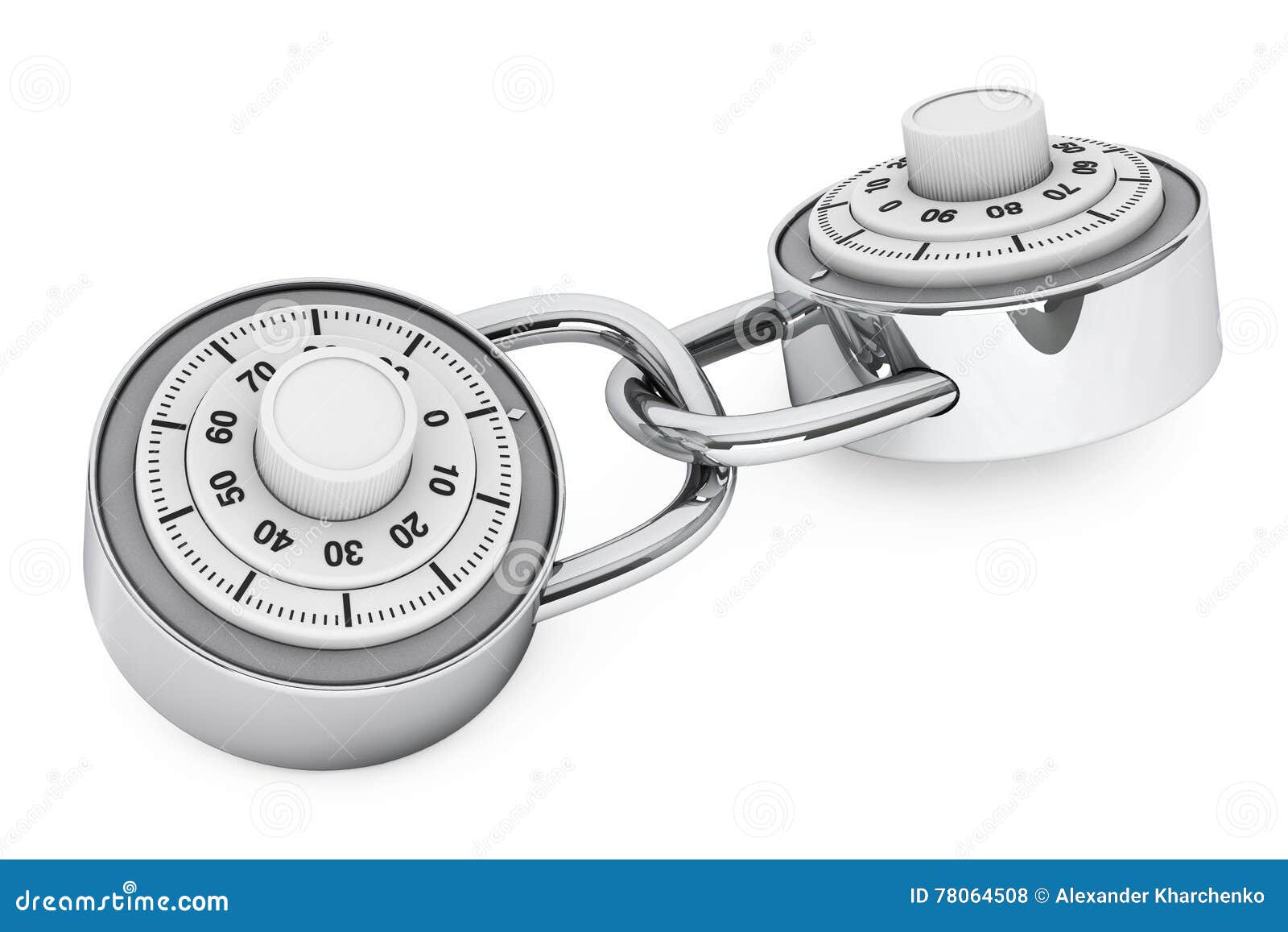 Padlocks Combination. Realistic Metallic Locks. Secret Key Code ...