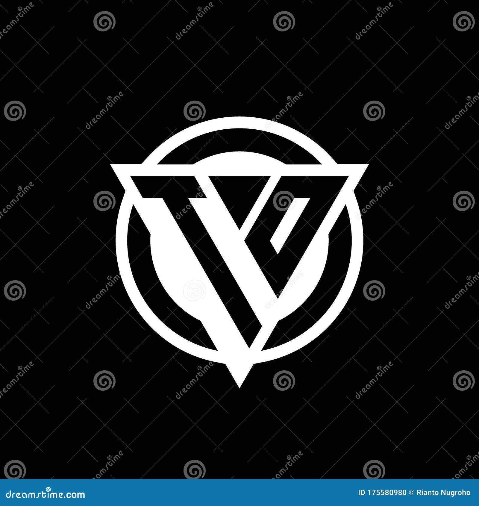 TO Logo with Negative Space Triangle Shape and Circle Rounded Stock ...