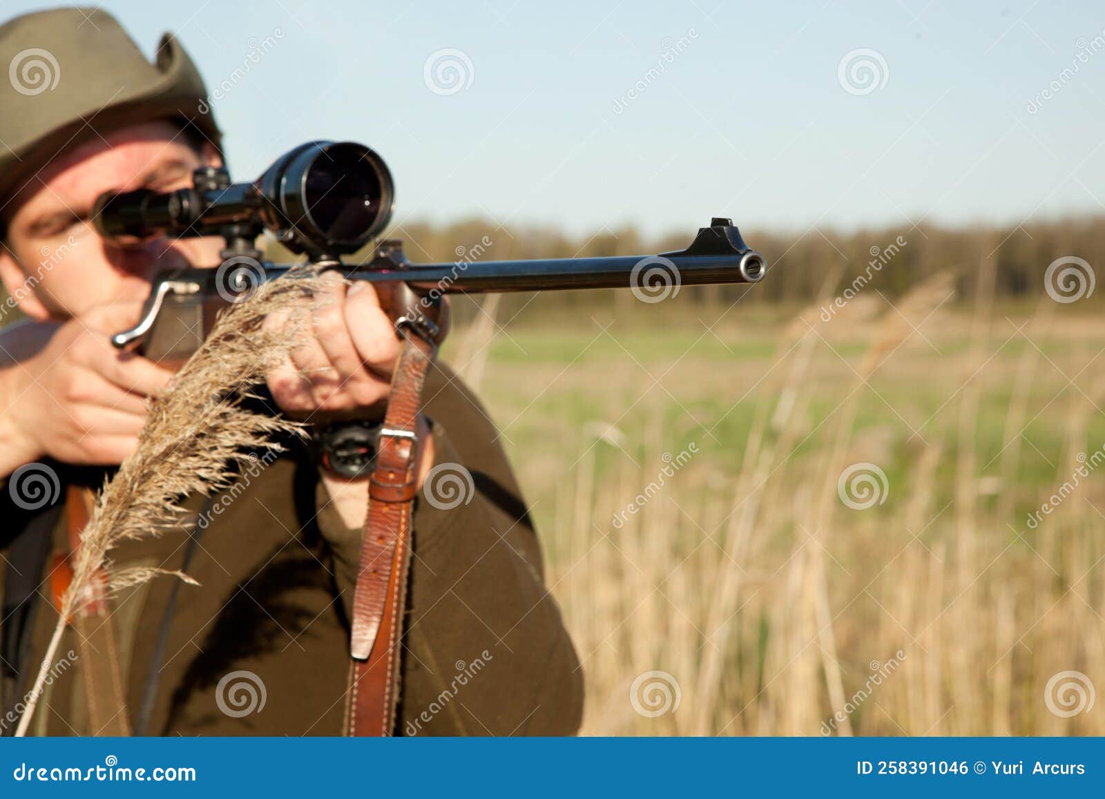 About To Make the Kill. a Man Hunting in the Wild. Stock Photo - Image ...