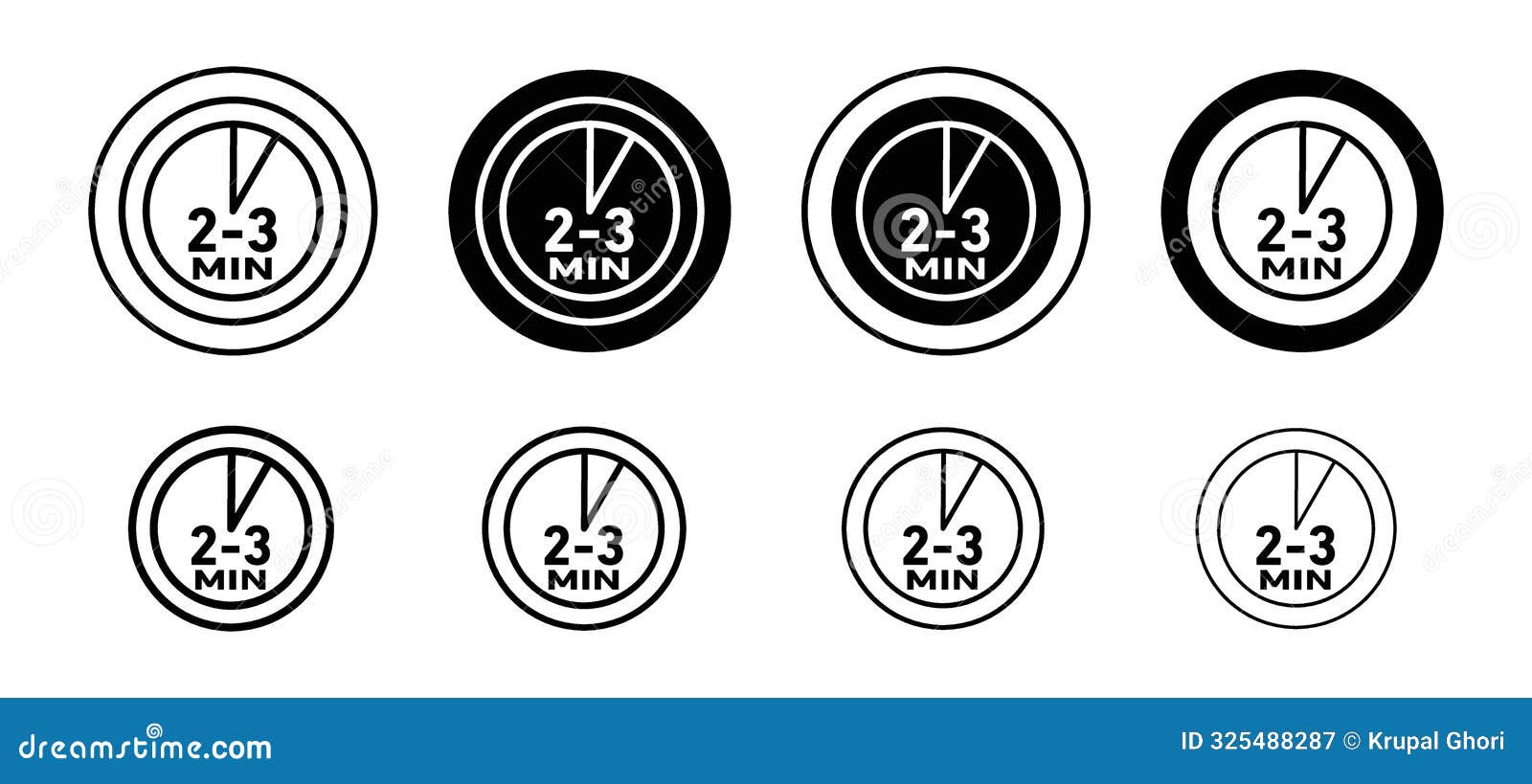 2 To 3 Minutes Preparation Vector Icon Set Collection. 2 To 3 Minutes ...