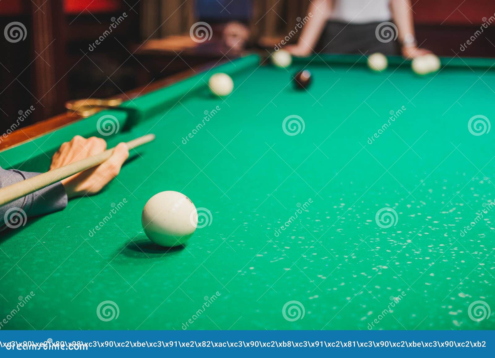 To Play Billiards. the Man Plays Billiards. Desktop Gambling Stock ...