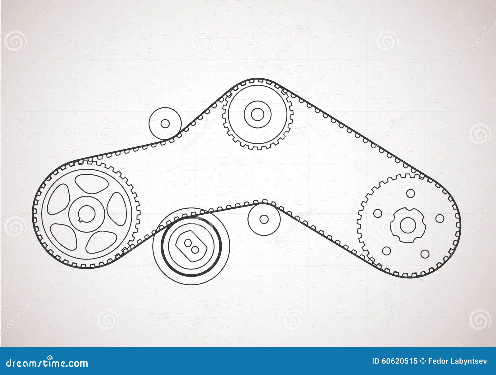 To the Scheme of a Belt Drive. Technical Background Stock Vector ...