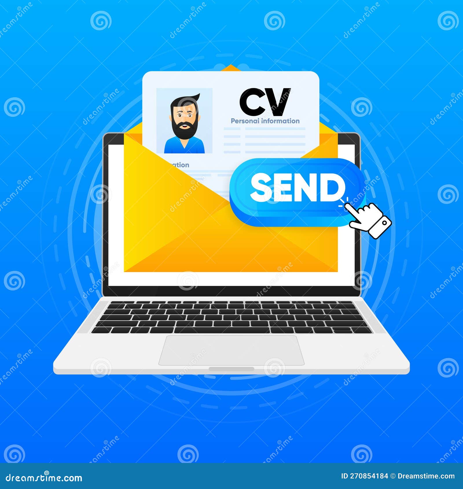 To Send a CV. Resume Template To Send by Email. Send CV Button. the ...