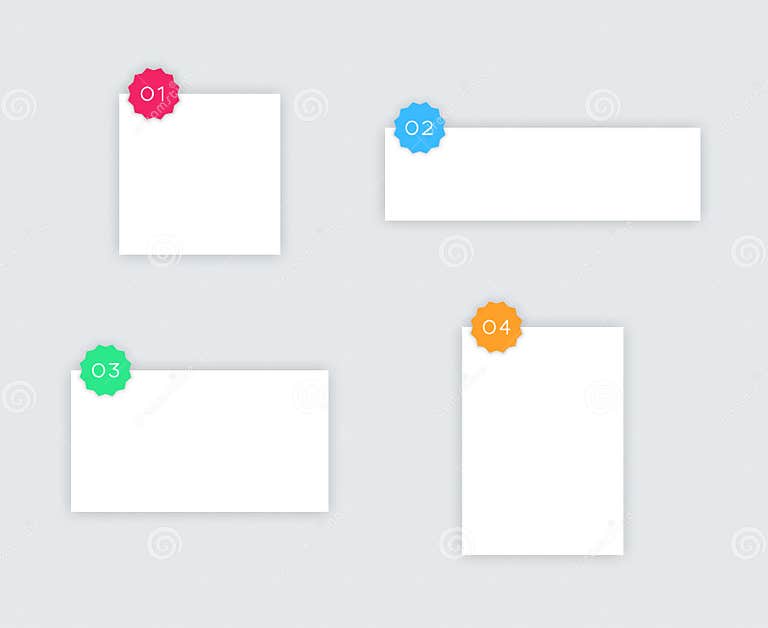 1 To 4 Simple White Vector Text Boxes with Badges Stock Vector ...