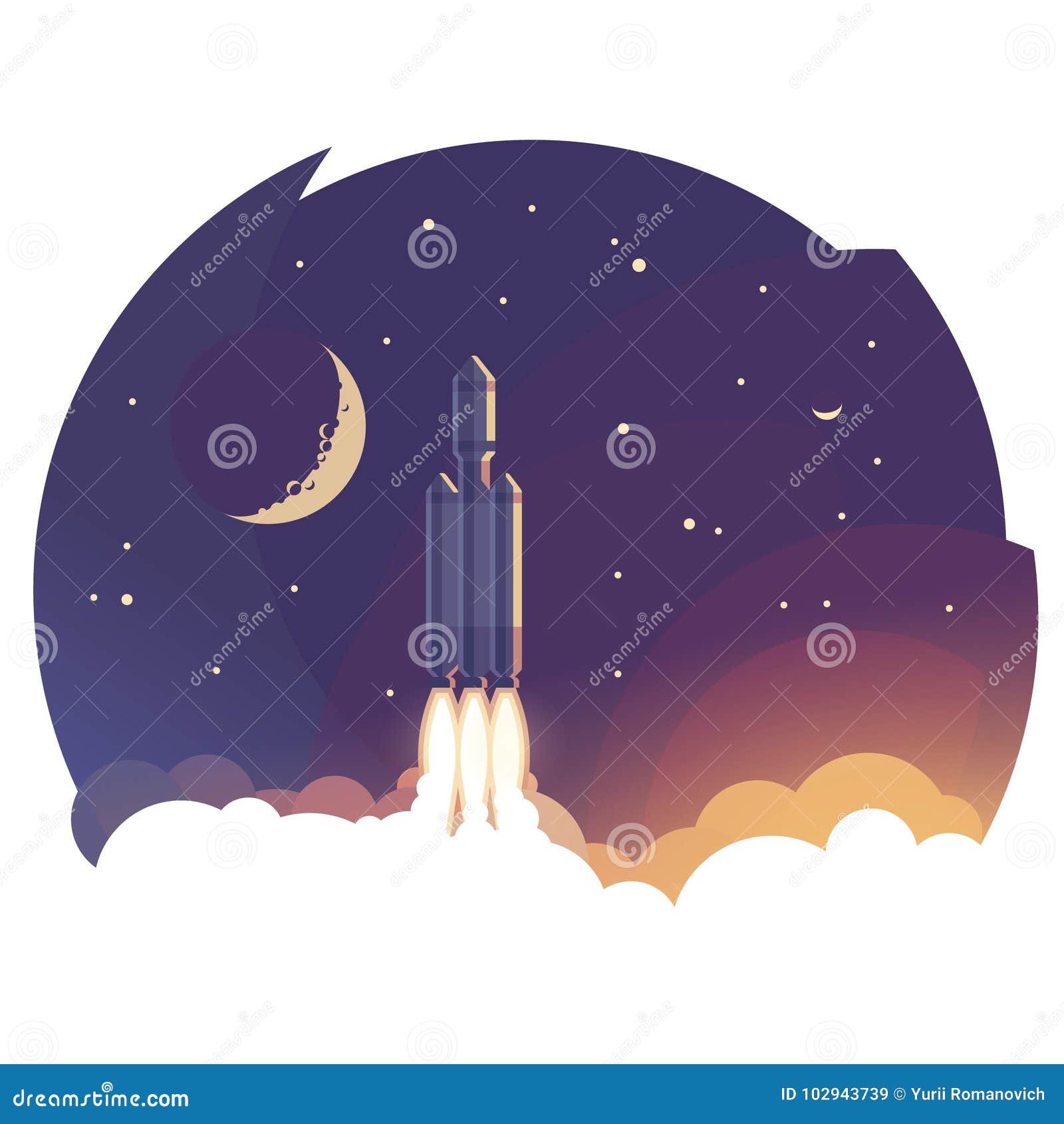 Illustration Of Rocket Launching Symbol Of Vision Strategy Royalty-Free ...