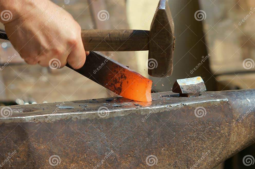 To Strike while the Iron is Hot Stock Photo - Image of tool, anvil ...