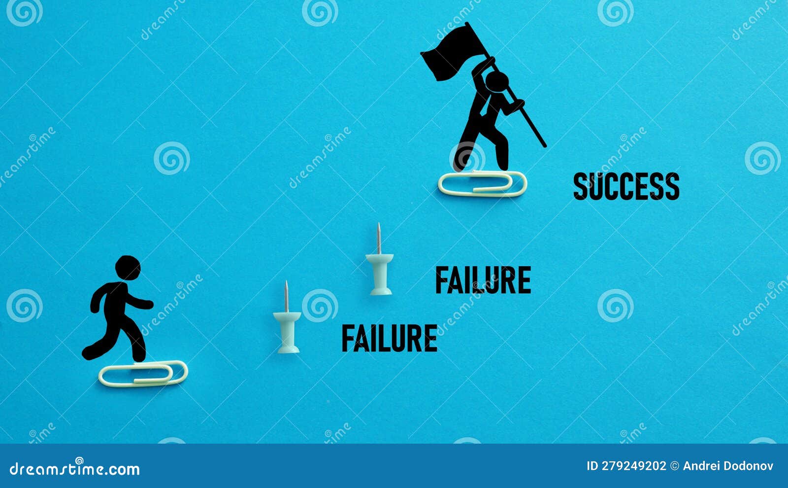 To Success through Failures the Creative Concept. Never Give Up Stock ...
