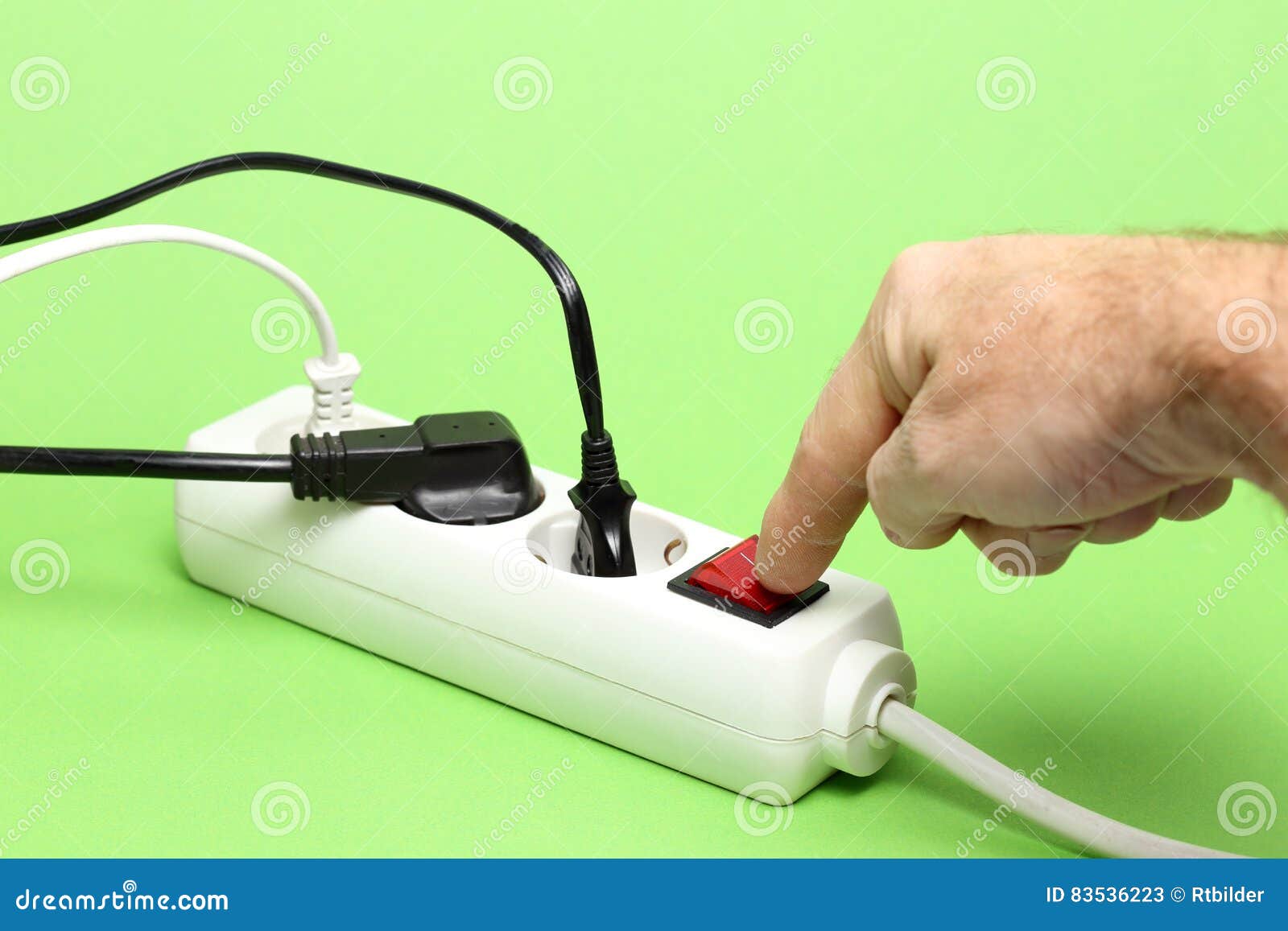To Switch Off an Multiple Socket Stock Image - Image of device ...