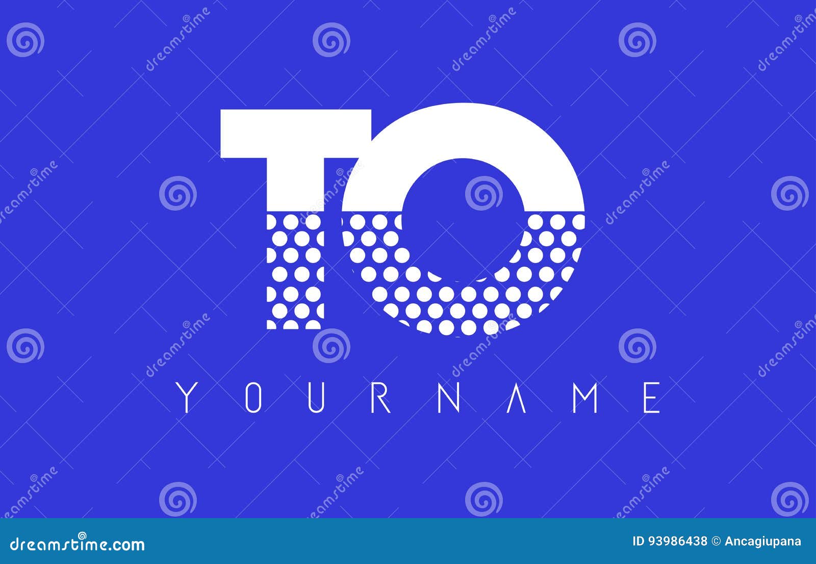 TO T O Dotted Letter Logo Design with Blue Background. Stock Vector ...