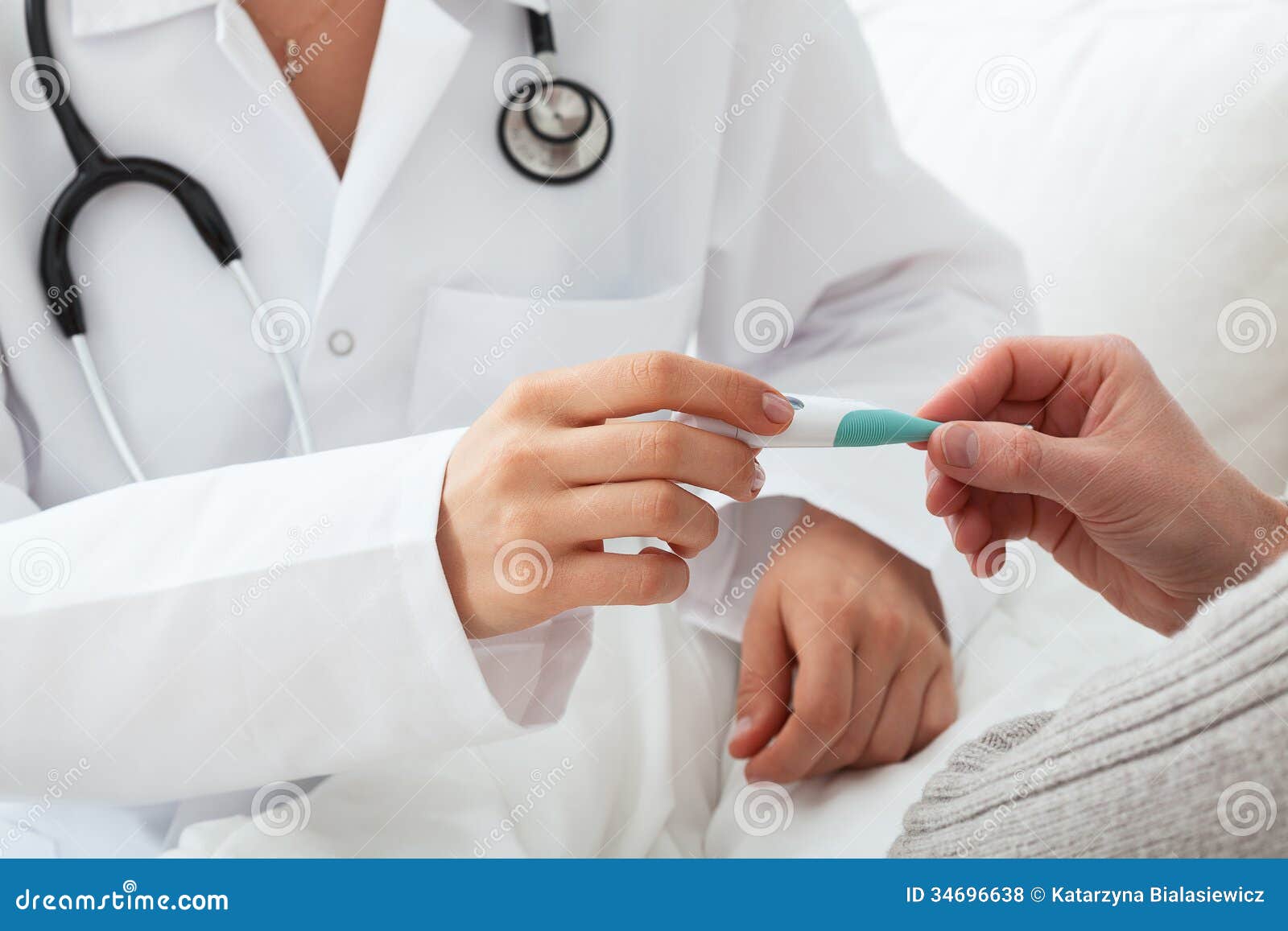 To Take a Temperature during Doctor Visit Stock Photo - Image of check ...