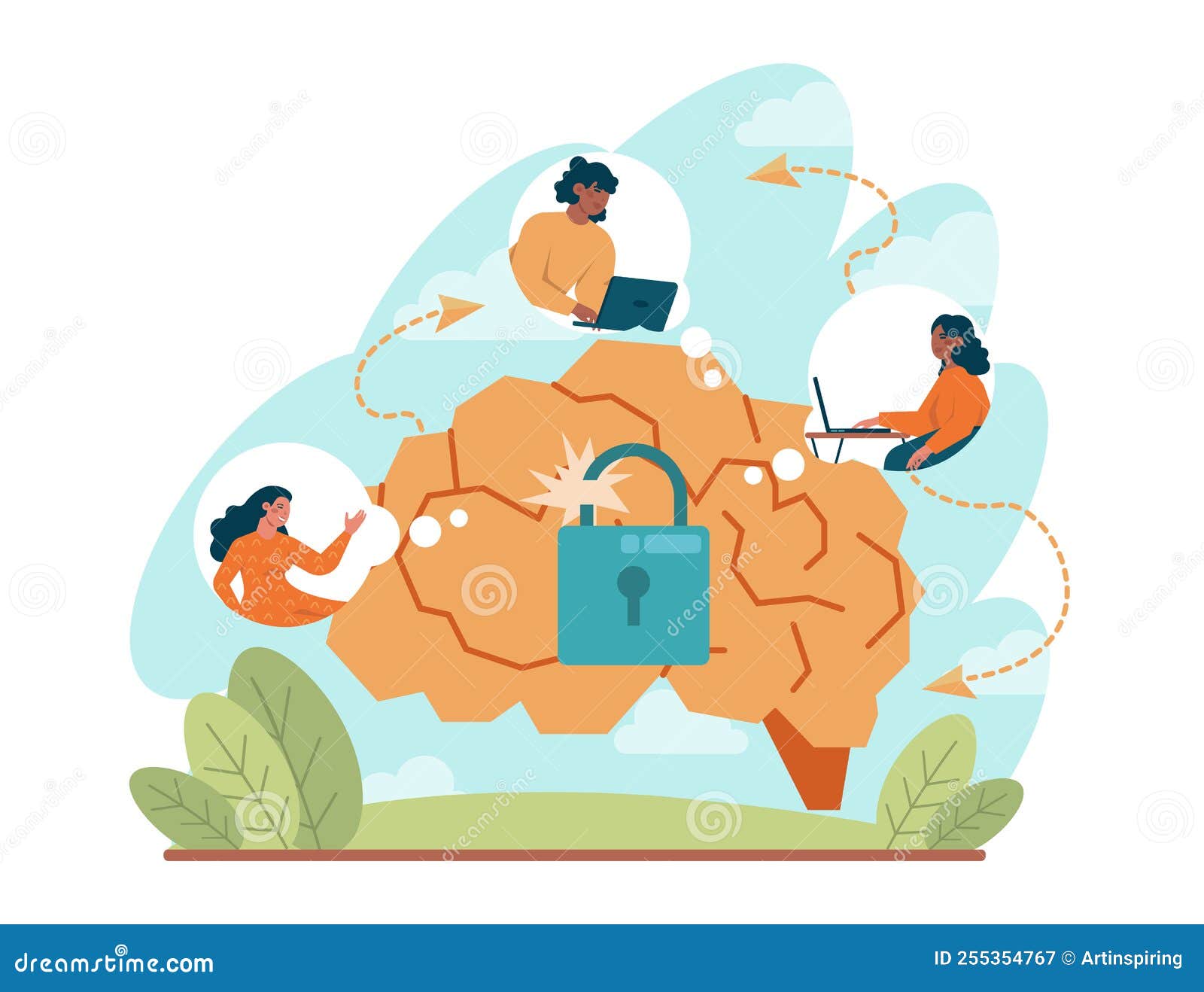 To Turn On Concept. Character Presses The Switch Button Or Pull A Lever ...