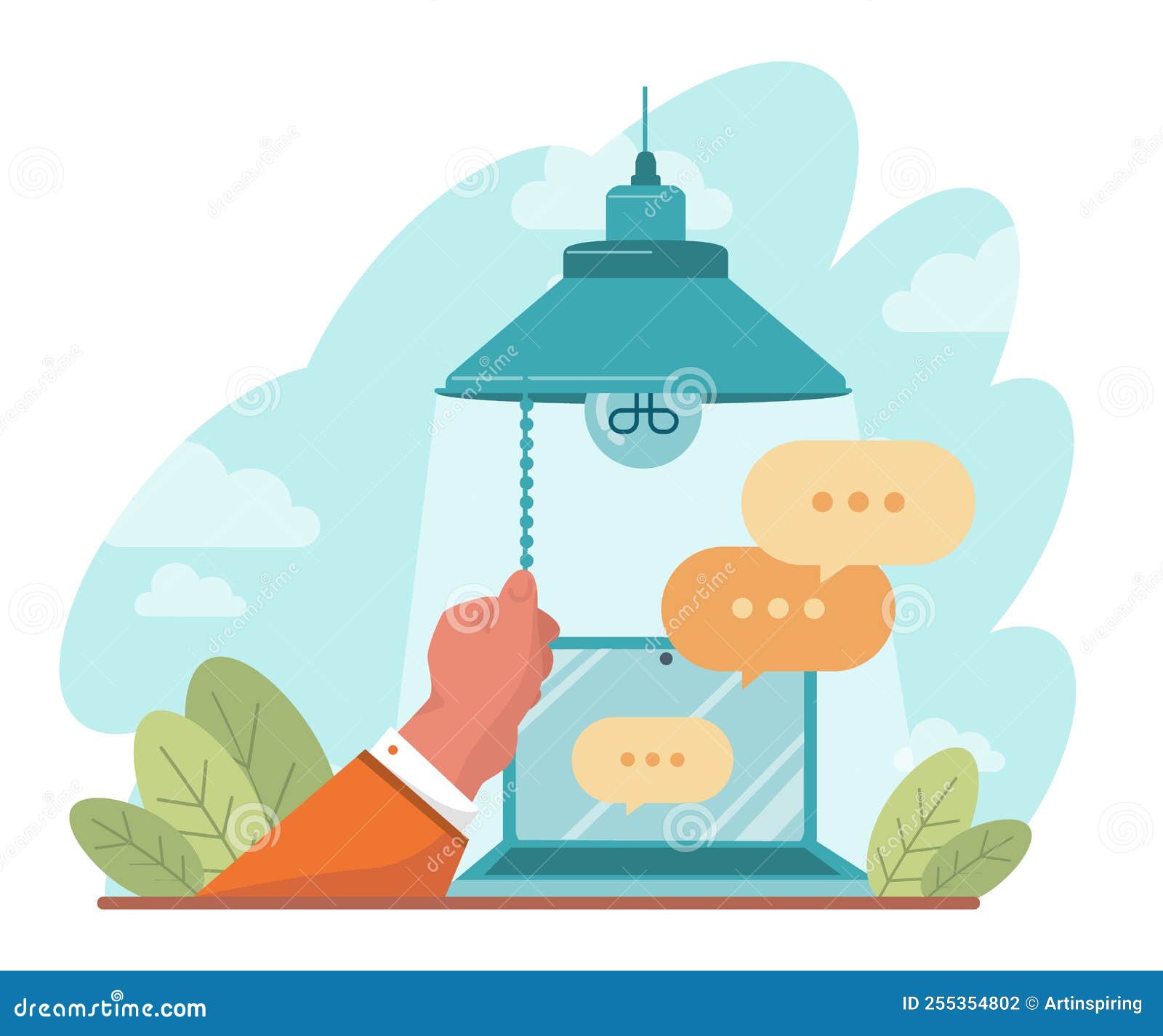 To Turn on Concept. Character Presses the Switch Button or Pull a Lever ...