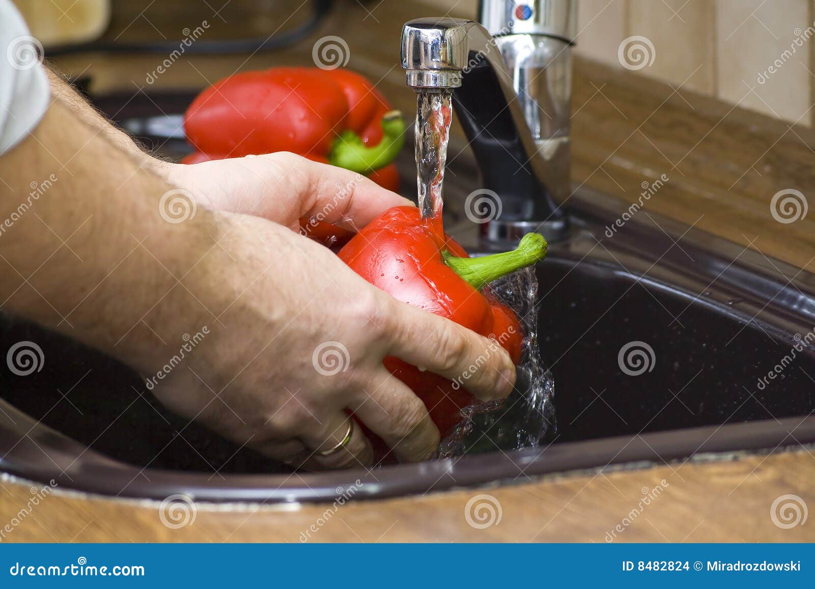 To wash up a pepper stock photo. Image of meal, snack - 8482824