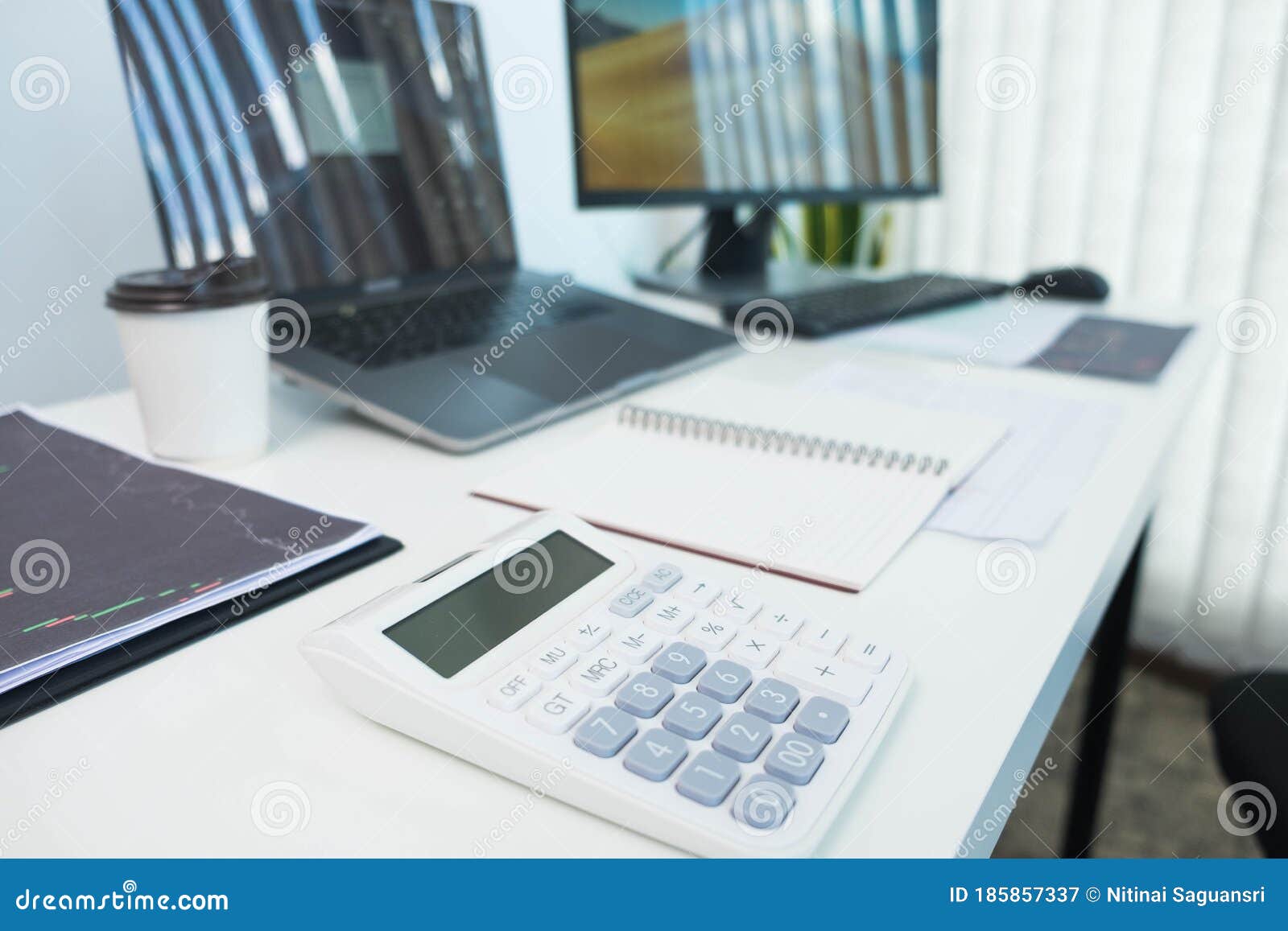 To Work, Businessmen, Accountants with Computers and Calculators Placed ...