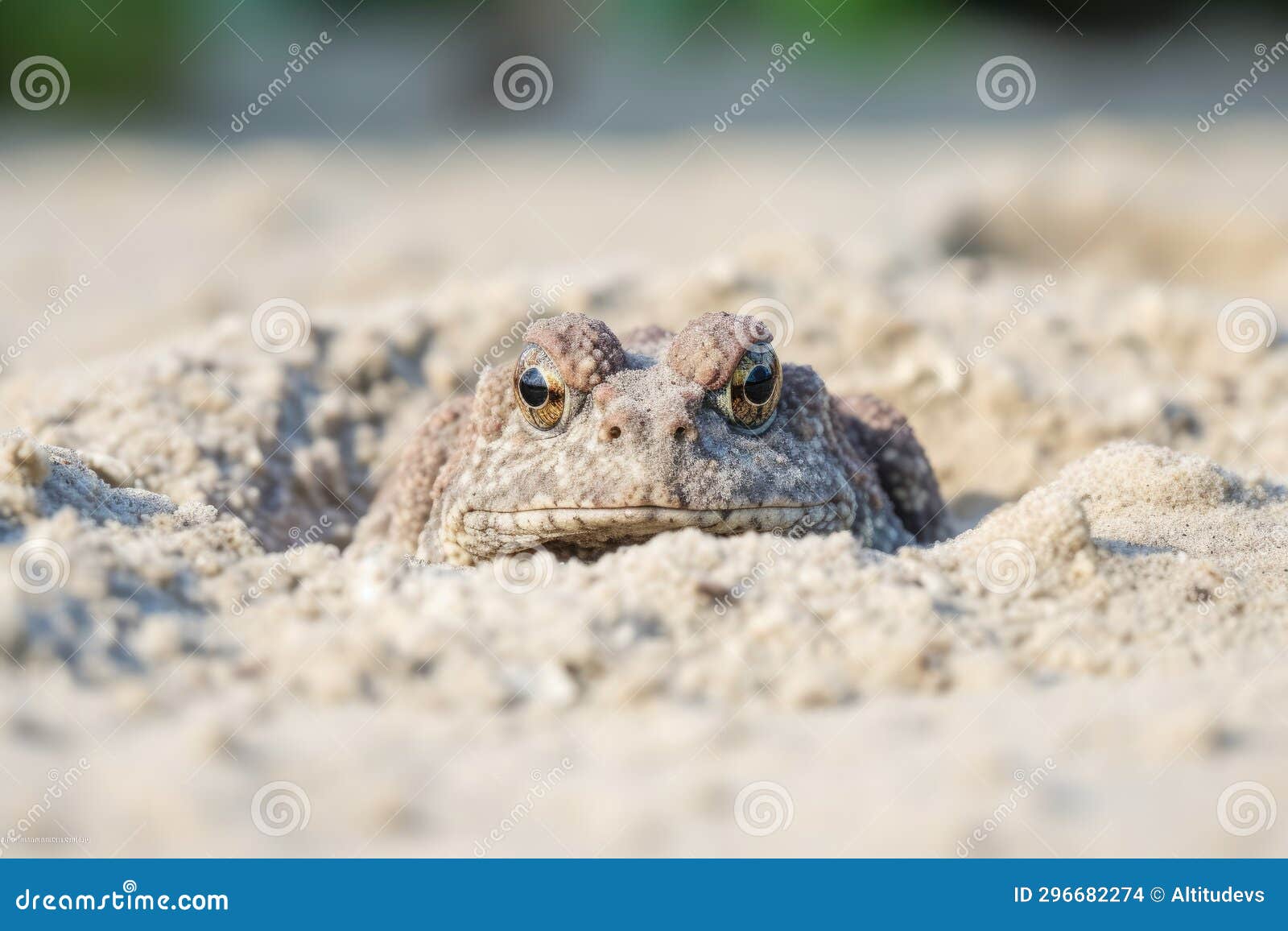 Toad Burrowed in Sand Partially Hidden Stock Photo - Image of sand ...