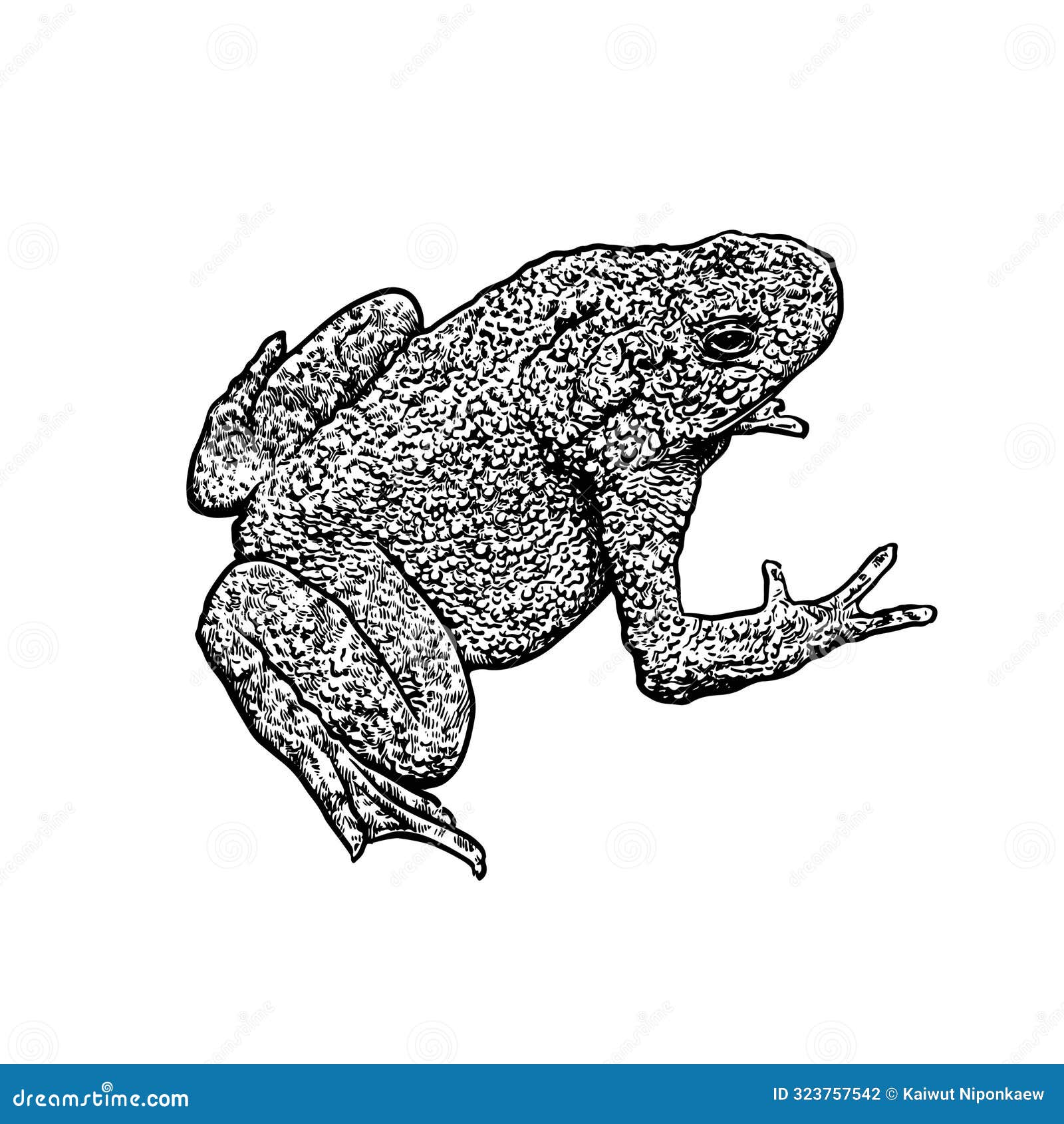 Toad Clipart Black and White Stock Vector - Illustration of wild, pool ...