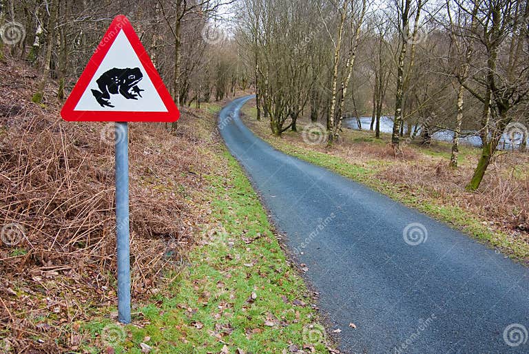 Toad Crossing road sign stock image. Image of wildlife - 8207219
