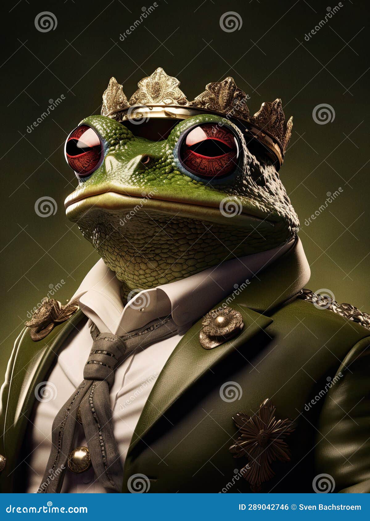 Toad with crown stock illustration. Illustration of yellow - 289042746