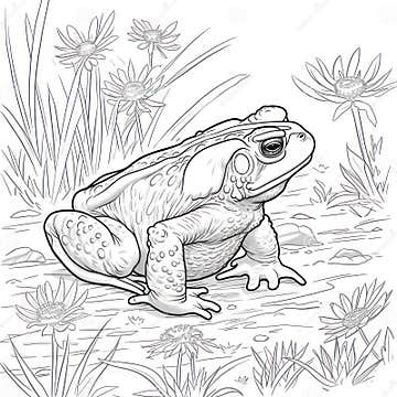 Toad Drawing Coloring Book Page Stock Illustration - Illustration of ...