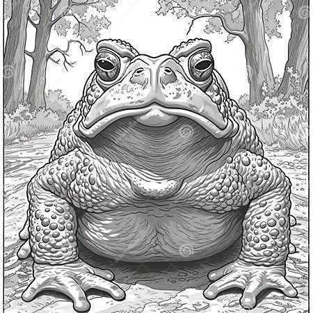 Toad Drawing Coloring Book Page Stock Illustration - Illustration of ...