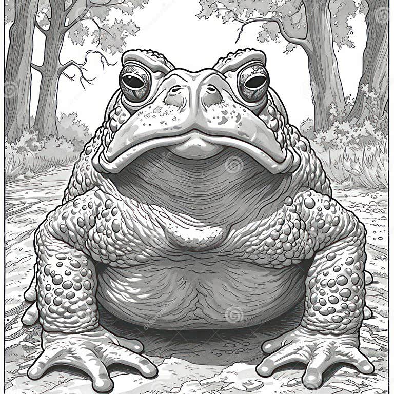 Toad Drawing Coloring Book Page Stock Illustration - Illustration of ...