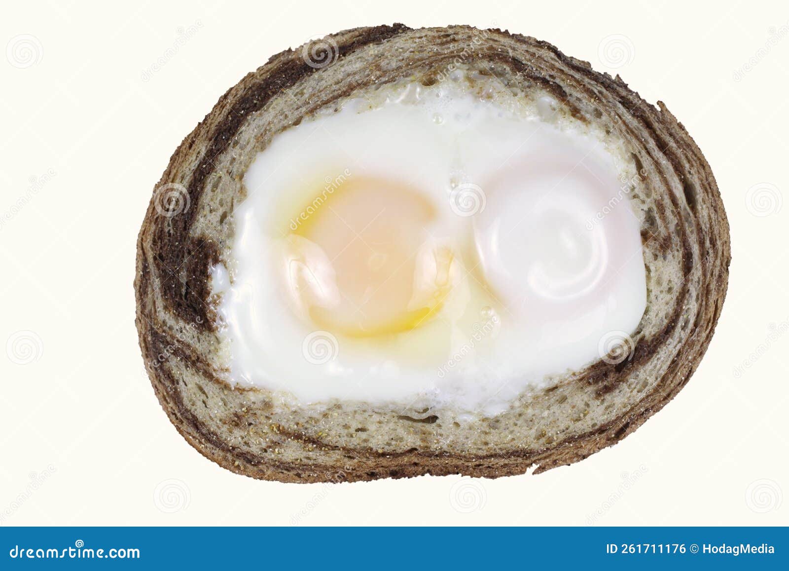 Toad in a Hole Rye Toast Overhead Stock Photo - Image of delicious ...