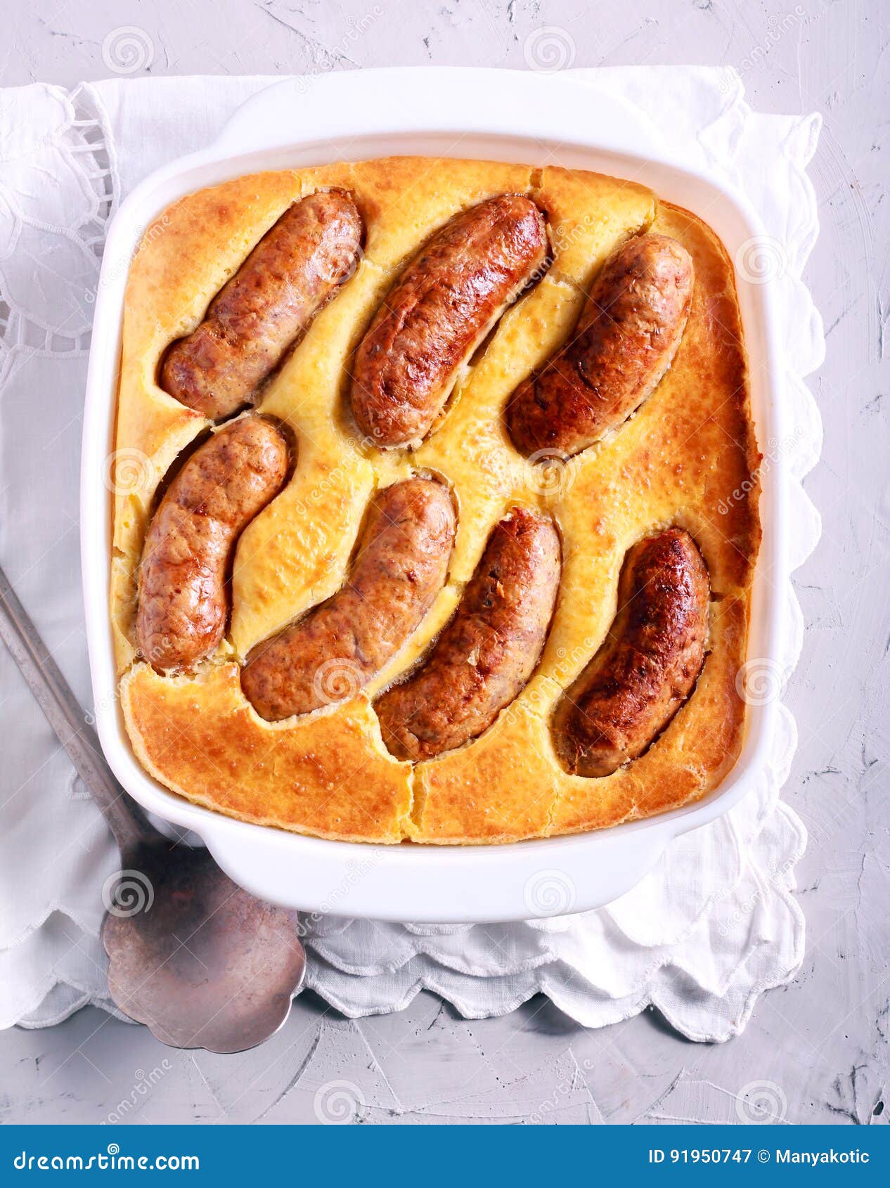 Toad in the hole stock image. Image of english, dinner - 91950747