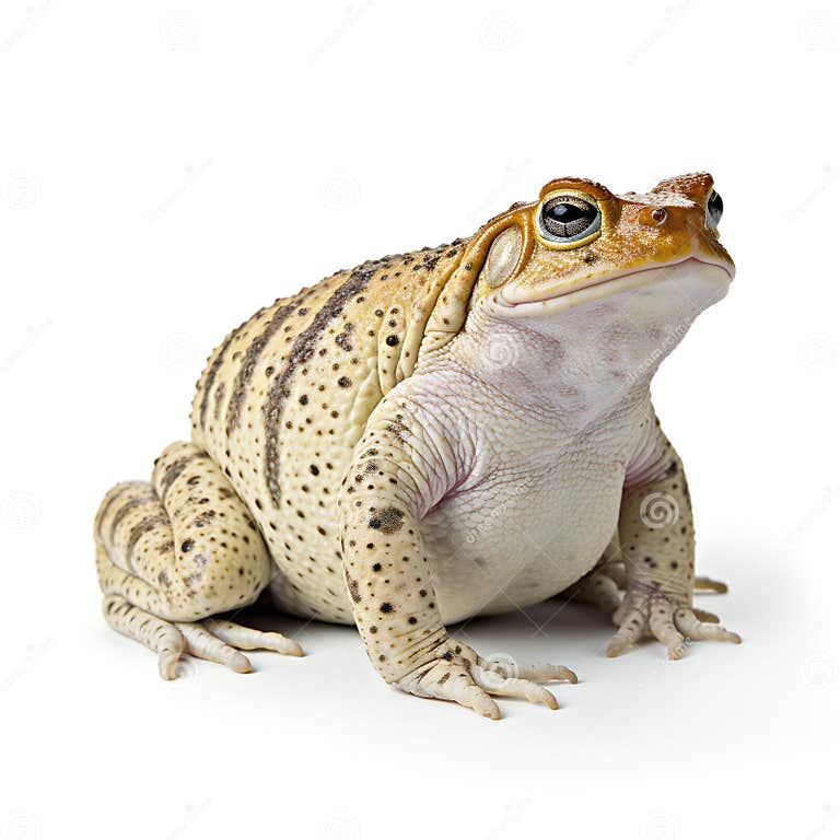 Toad Isolated on White Background, Side View Stock Illustration ...