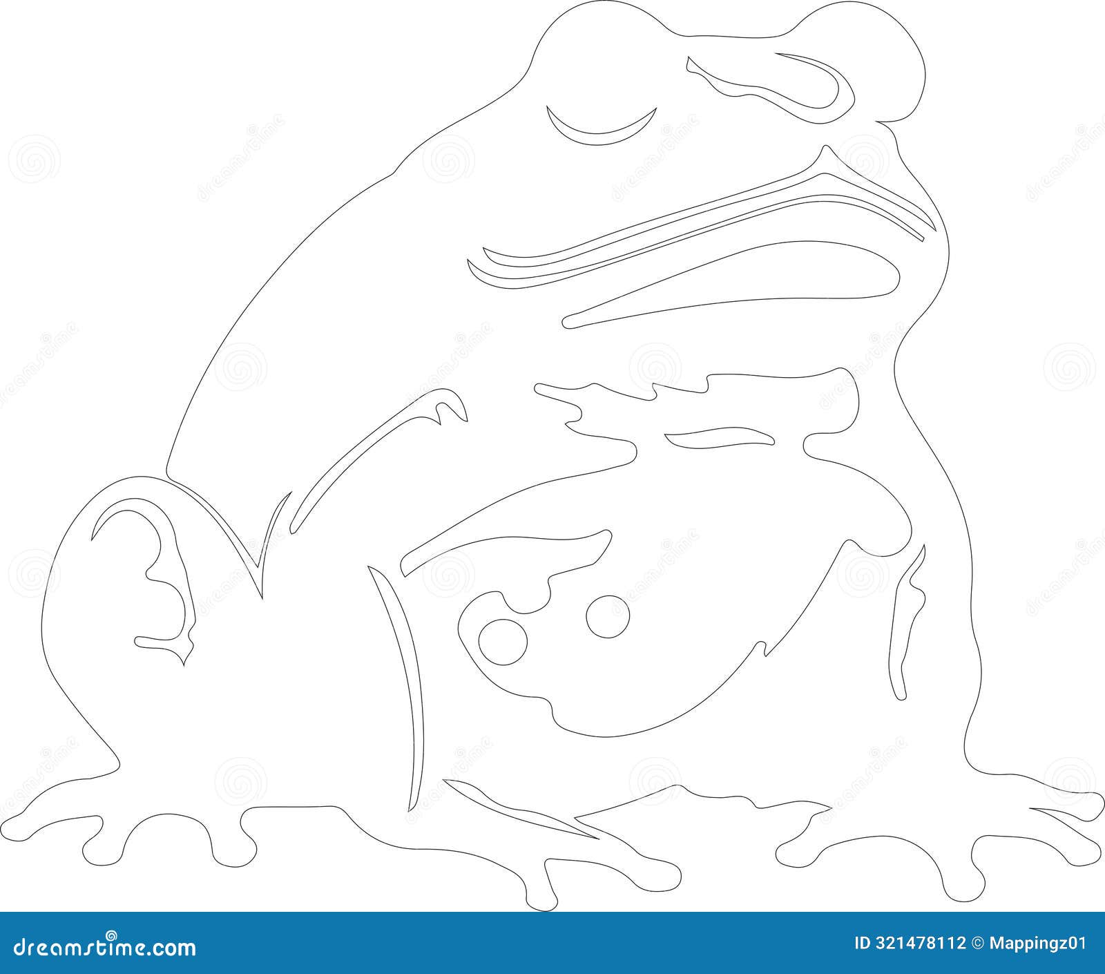 Toad Outline Silhouette Generative Ai Stock Vector - Illustration of ...