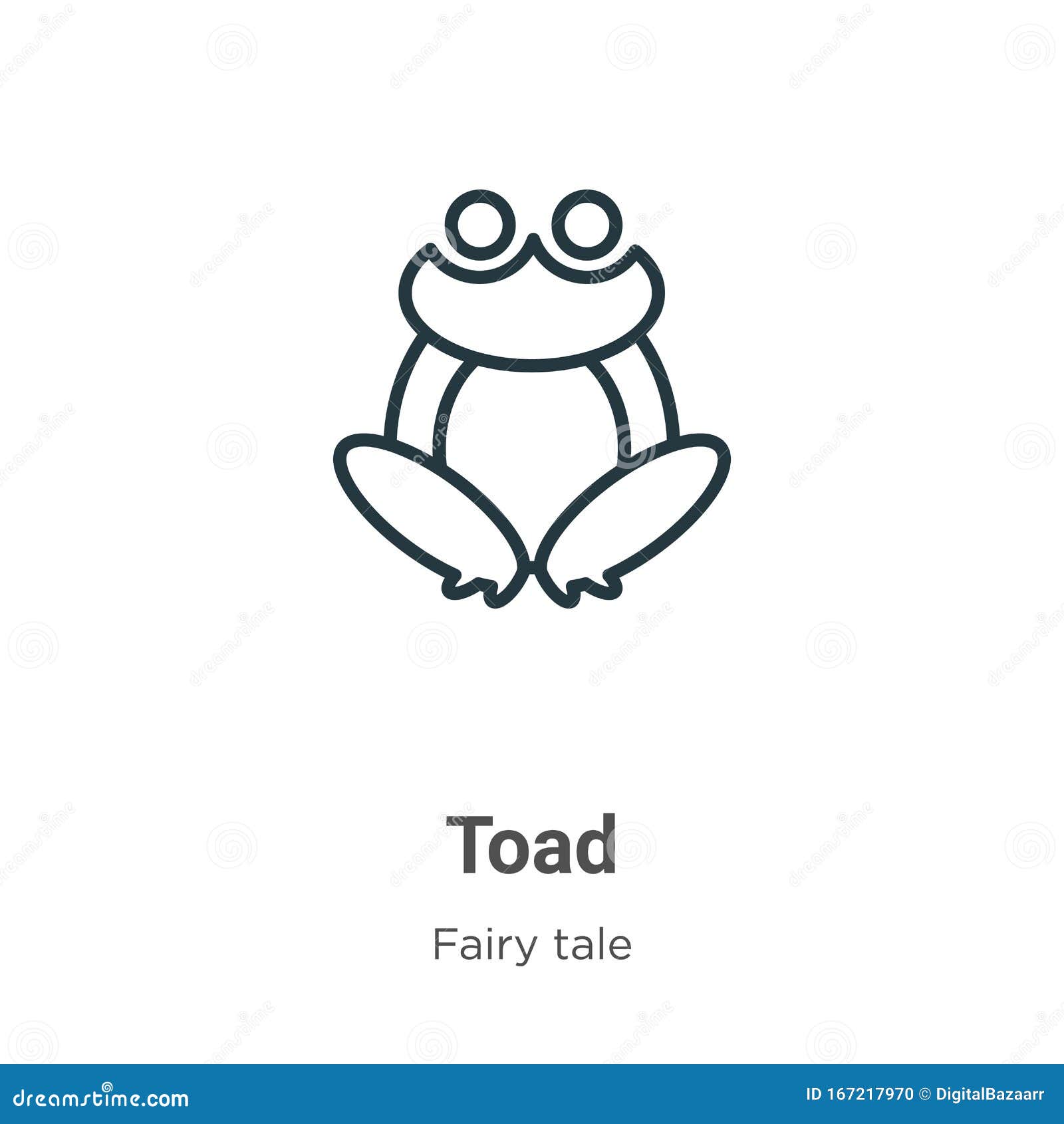 Toad Outline Vector Icon. Thin Line Black Toad Icon, Flat Vector Simple ...