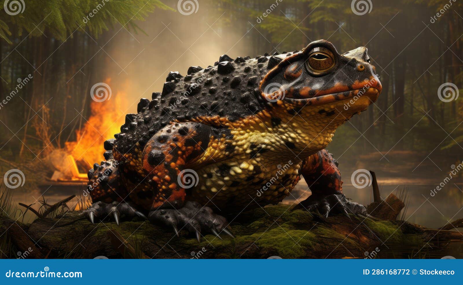 Giant Fire-bellied Toad: Realistic and Hyper-detailed Rendering Stock ...