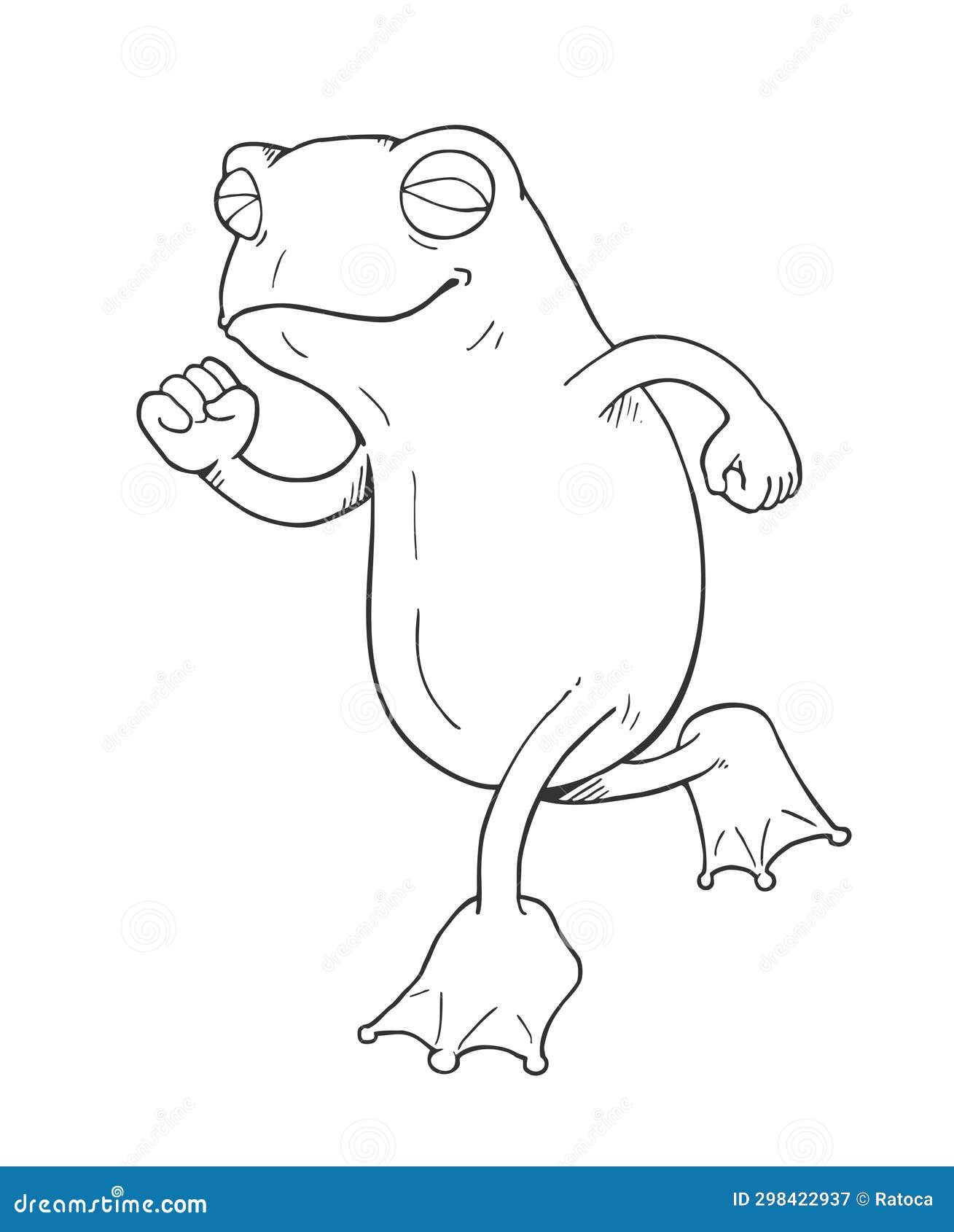 Toad running to coloring stock vector. Illustration of coloring - 298422937