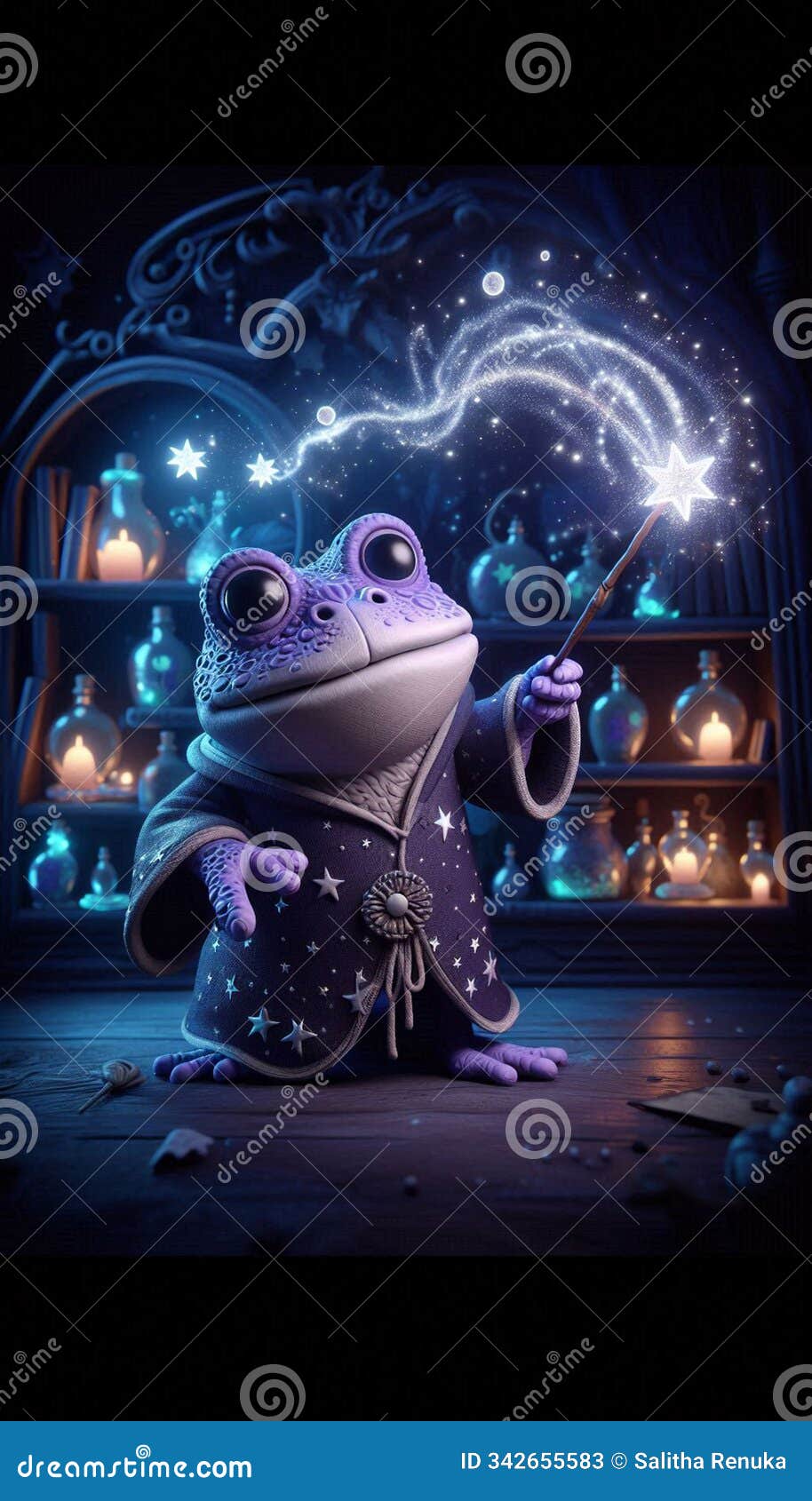 Toad Wizard in Misty Silver Robe Stock Image - Image of clayanimation ...