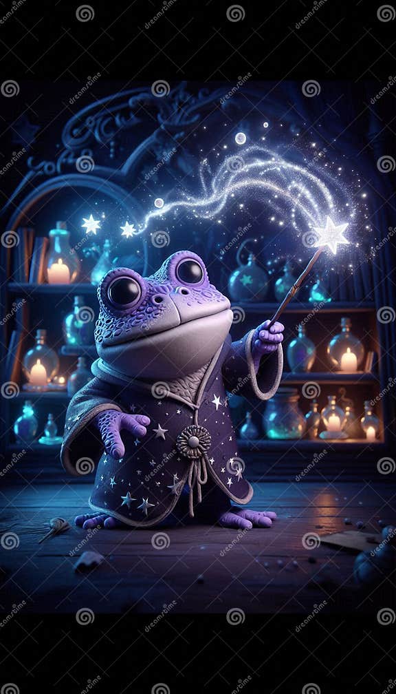 Toad Wizard in Misty Silver Robe Stock Image - Image of clayanimation ...