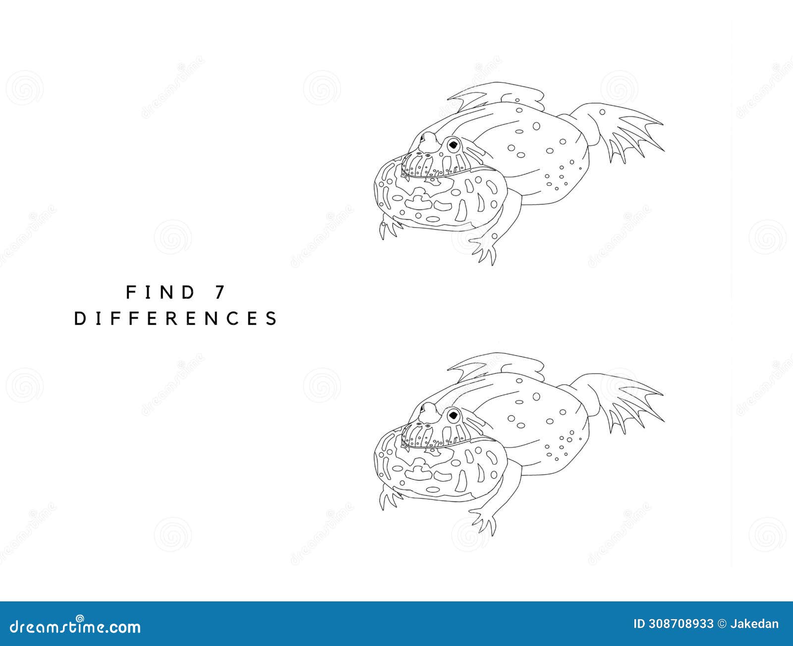 Toads, Colouring Book Page Uncolored Stock Illustration - Illustration ...