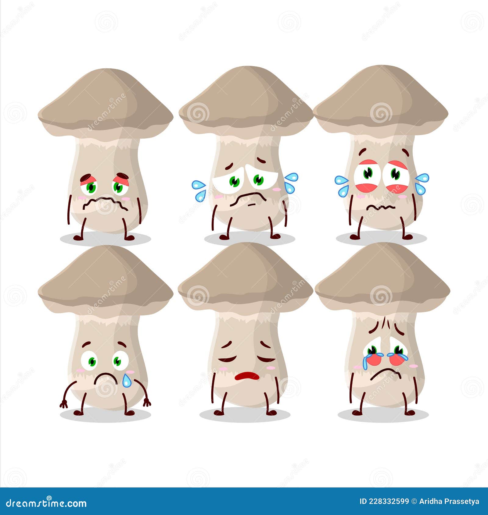 Toadstool Cartoon in Character with Sad Expression Stock Vector ...